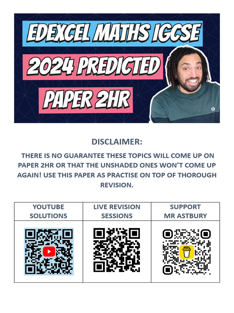 2024 Edexcel IGCSE Maths Predicted Paper 2HR | PDF