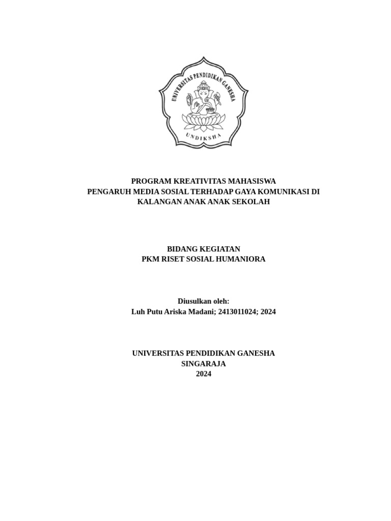 Program Kreativitas Mahasiswa RSH | PDF