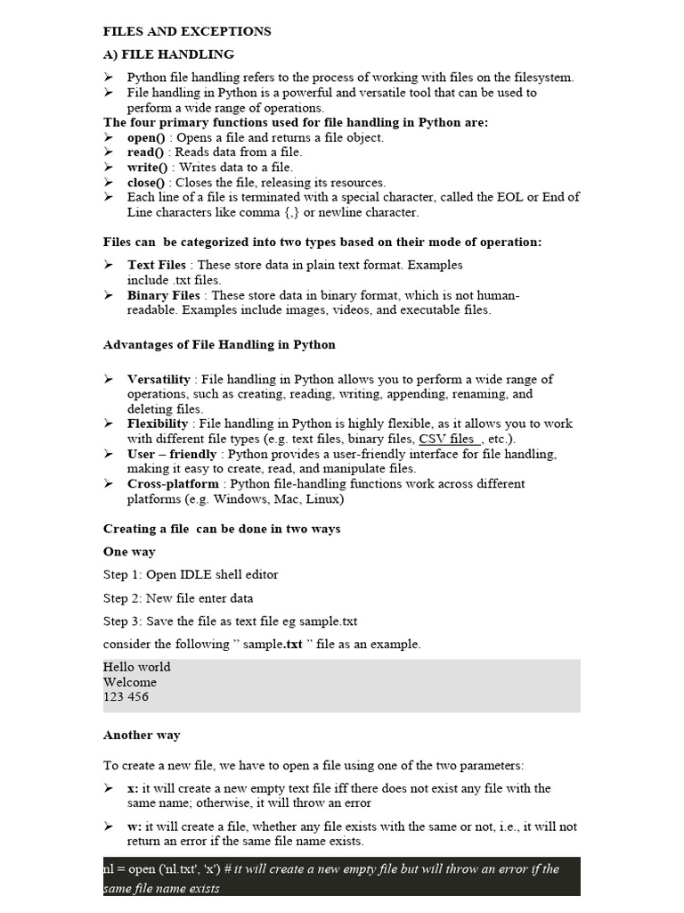 Unit Iii File Handling Functions | PDF | Computer File | Filename