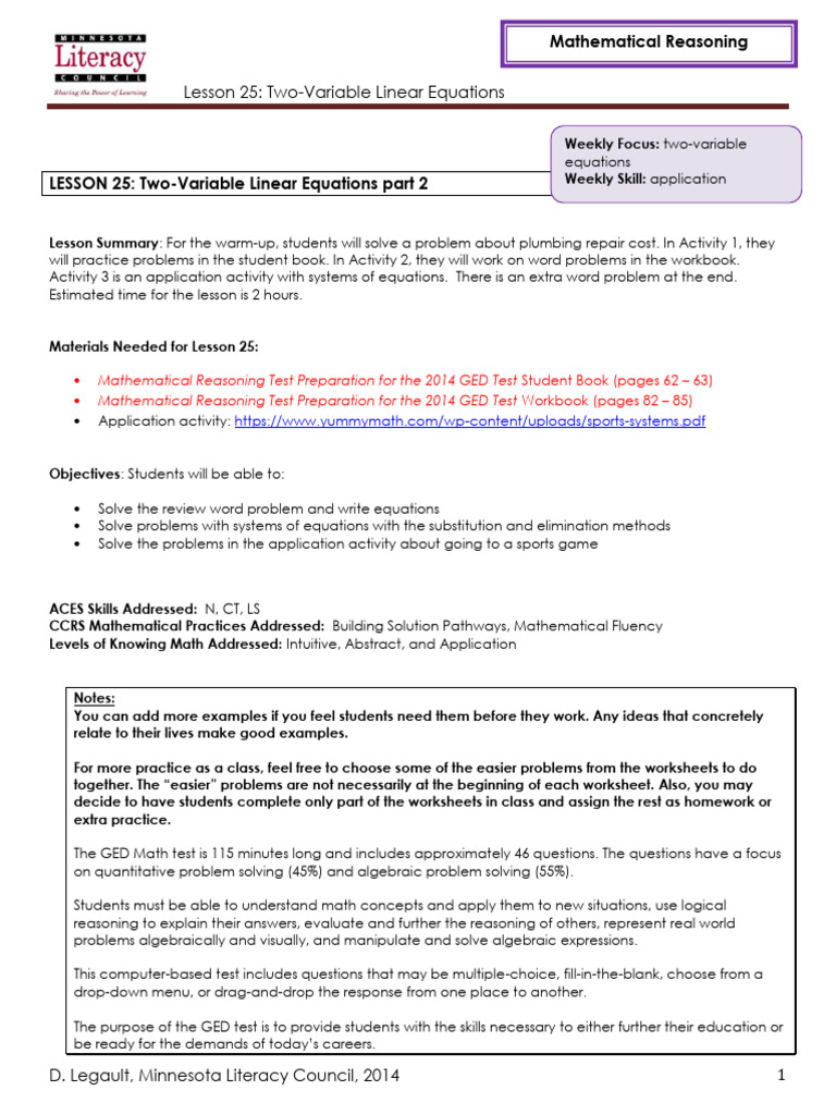 Ged Math Lesson 25 Public | PDF