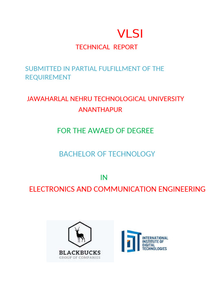 VLSI Report Self Made For Help - Docx12345) 678 | PDF