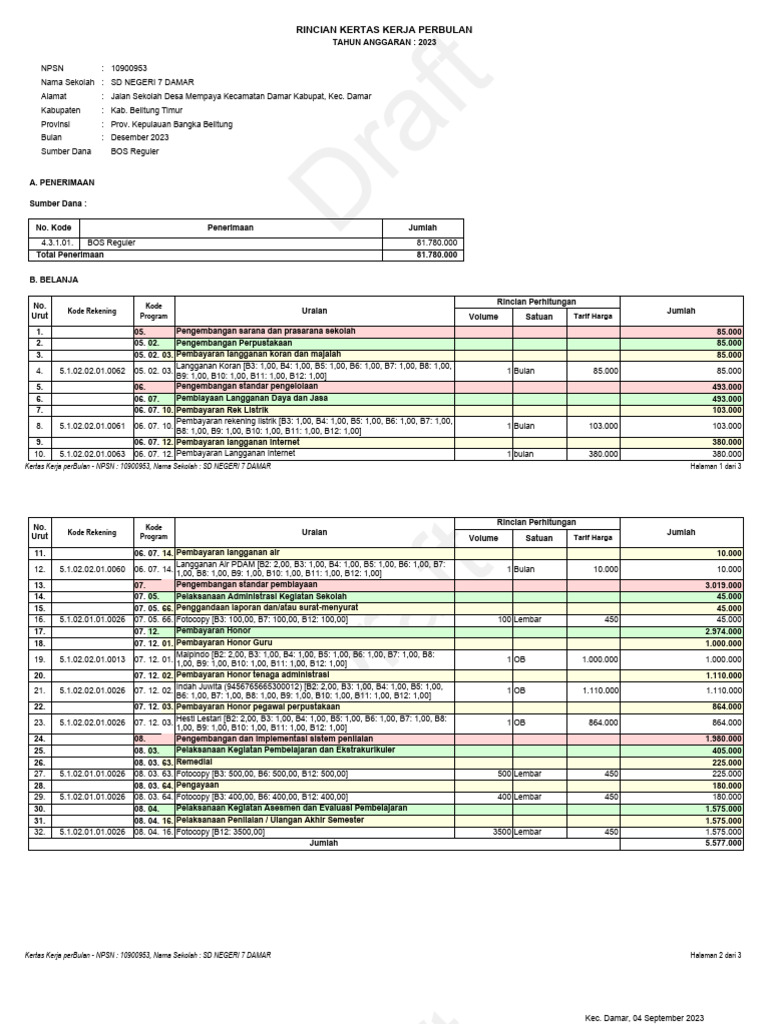 Rapbs Bulan DES | PDF