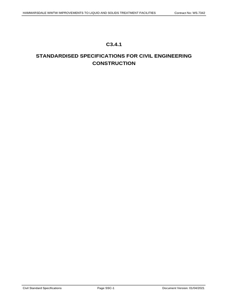 Vol 2 - C3.4.1 - C3.4.2 Standard Specifications For Civil Works | PDF
