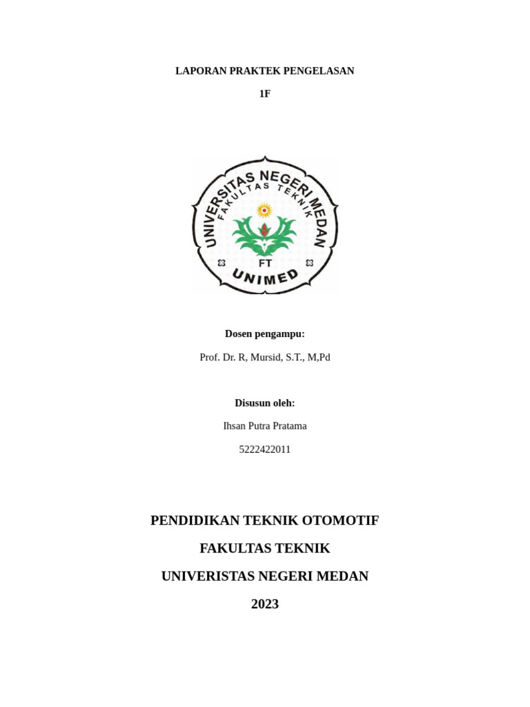 Laporan Praktek Pengelasan 1F | PDF