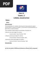 Physics - Grade 9 - Short Notes | PDF | Buoyancy | Pressure