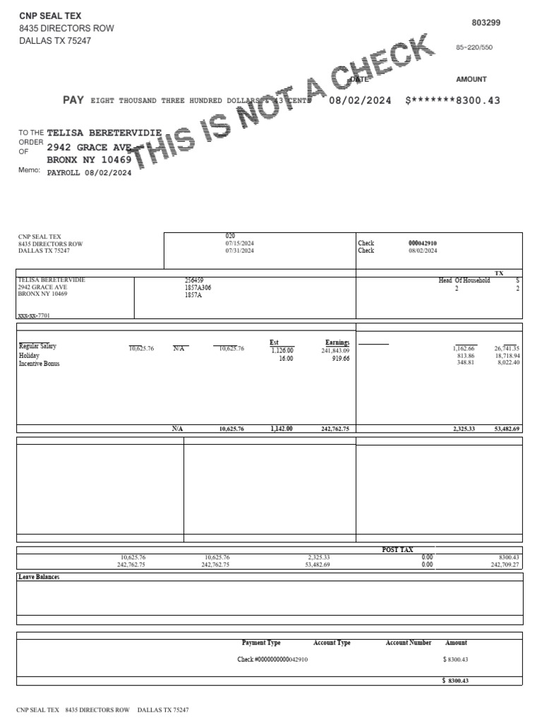 Telisa Stubs | PDF | Payroll | Economy Of The United States