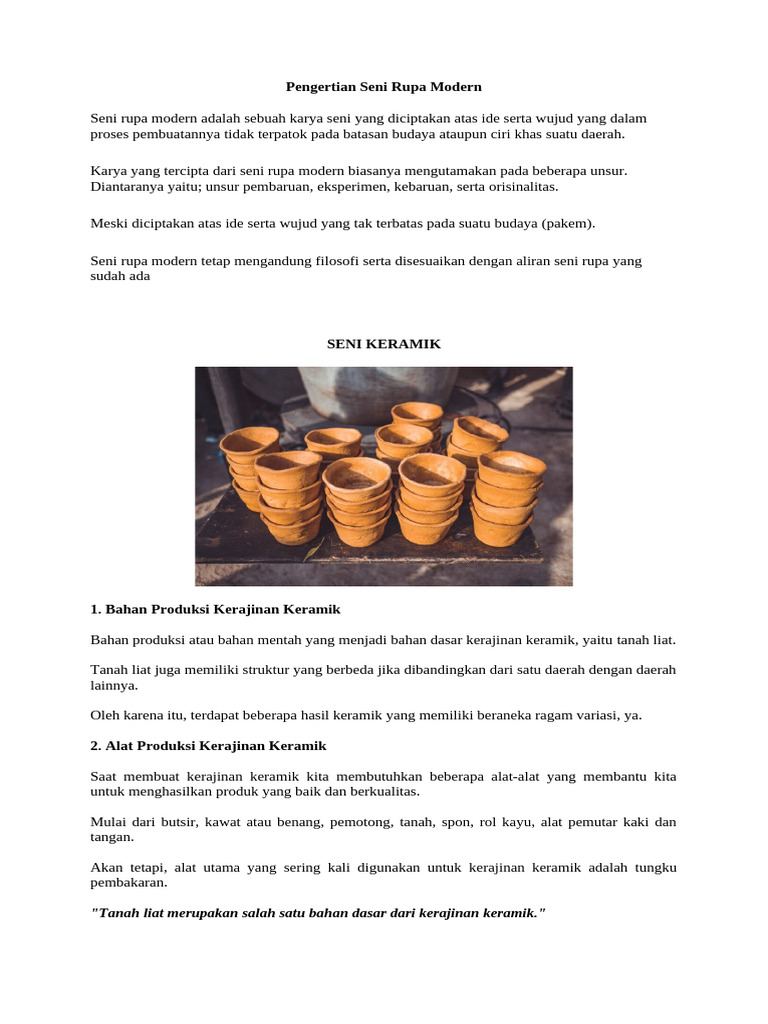 Pengertian Seni Rupa Modern | PDF