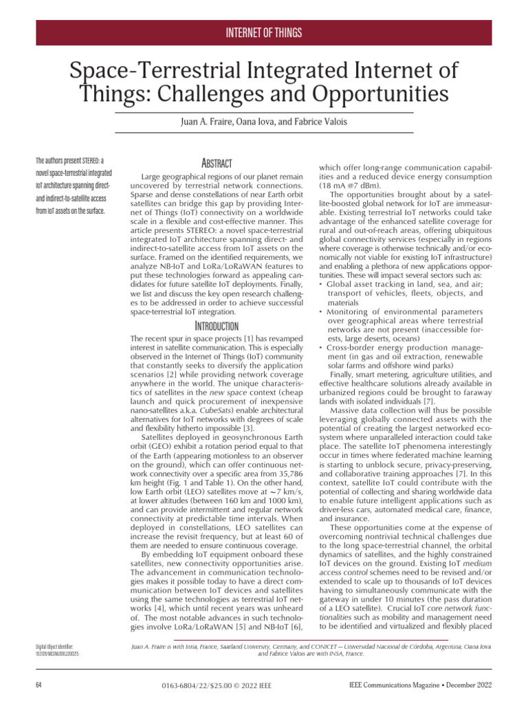 Space-Terrestrial Integrated Internet of Things Challenges and ...