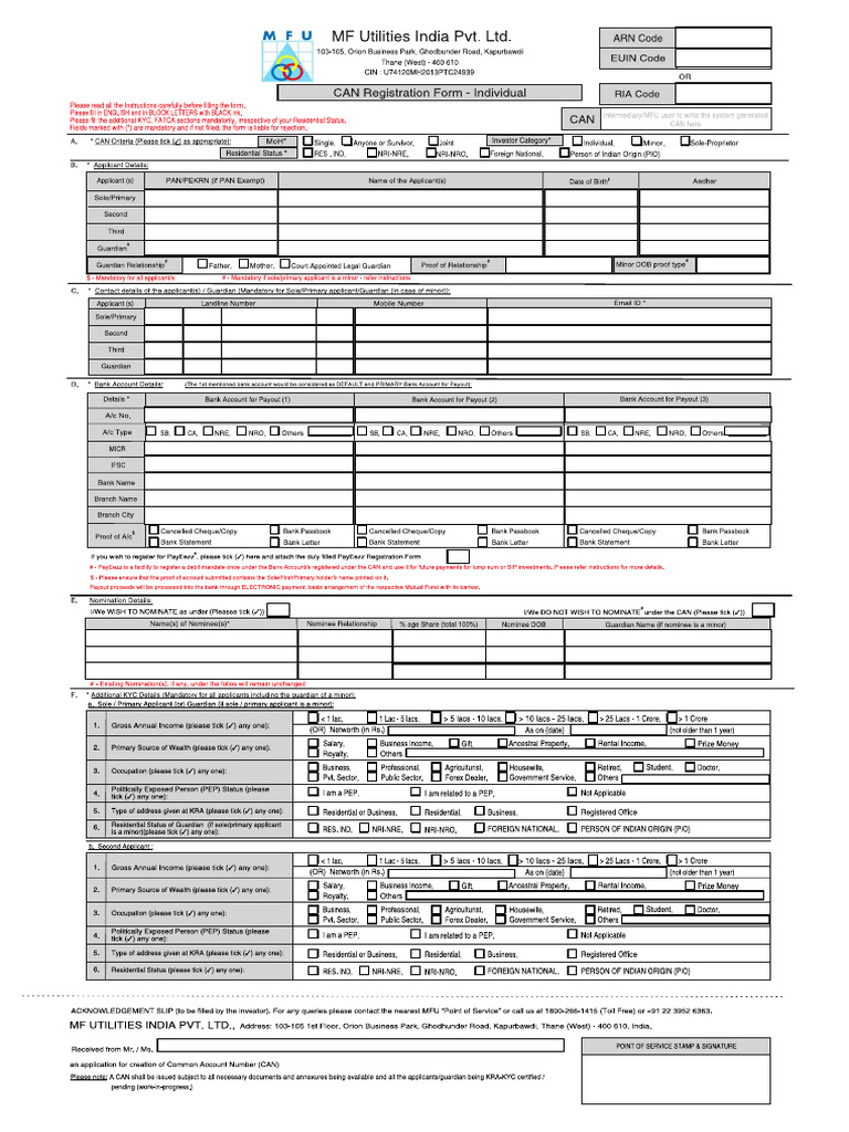CAN Registration Form Individual 23062016 1 | PDF