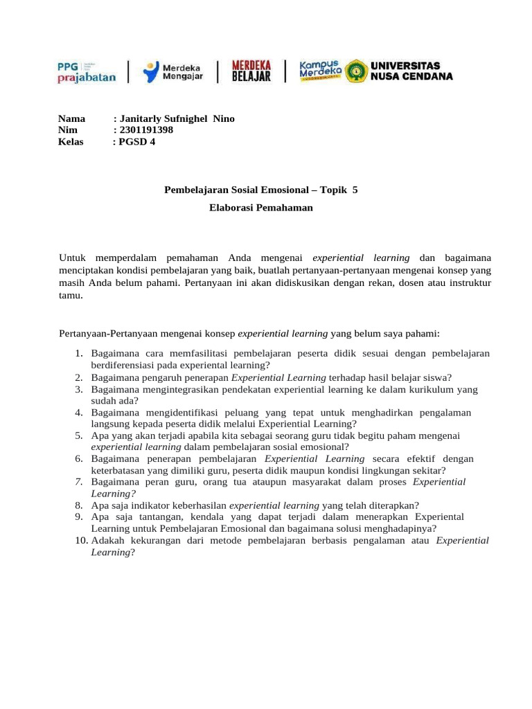 Topik 4 - Elaborasi Pemahaman - PSE | PDF