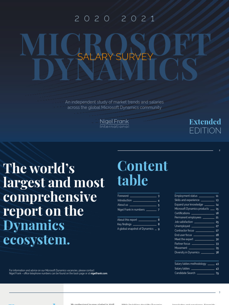 Nigel Frank Microsoft Dynamics Salary Survey 2020 2021 Extended Edition ...