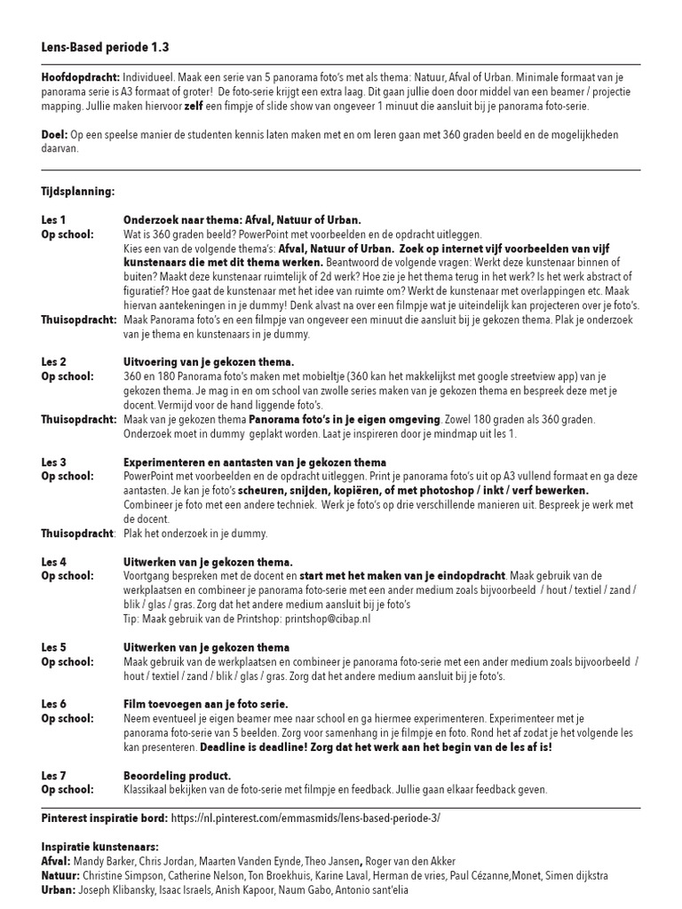Lens-Based Periode 3 | PDF