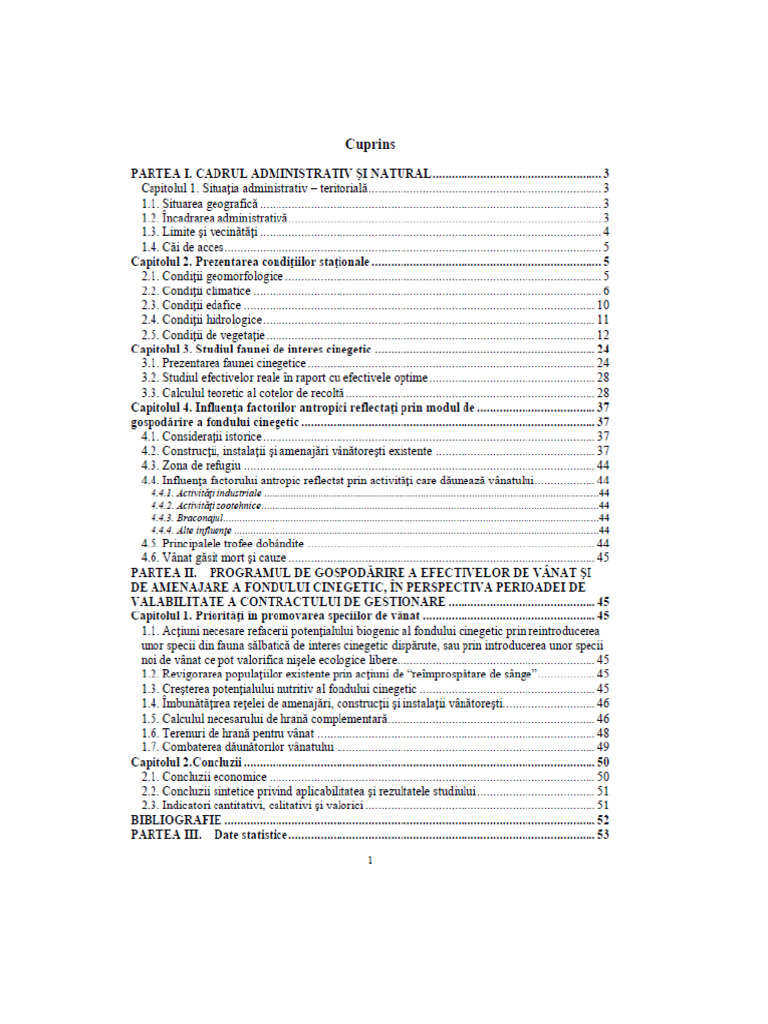 Cuprins Proiect | PDF