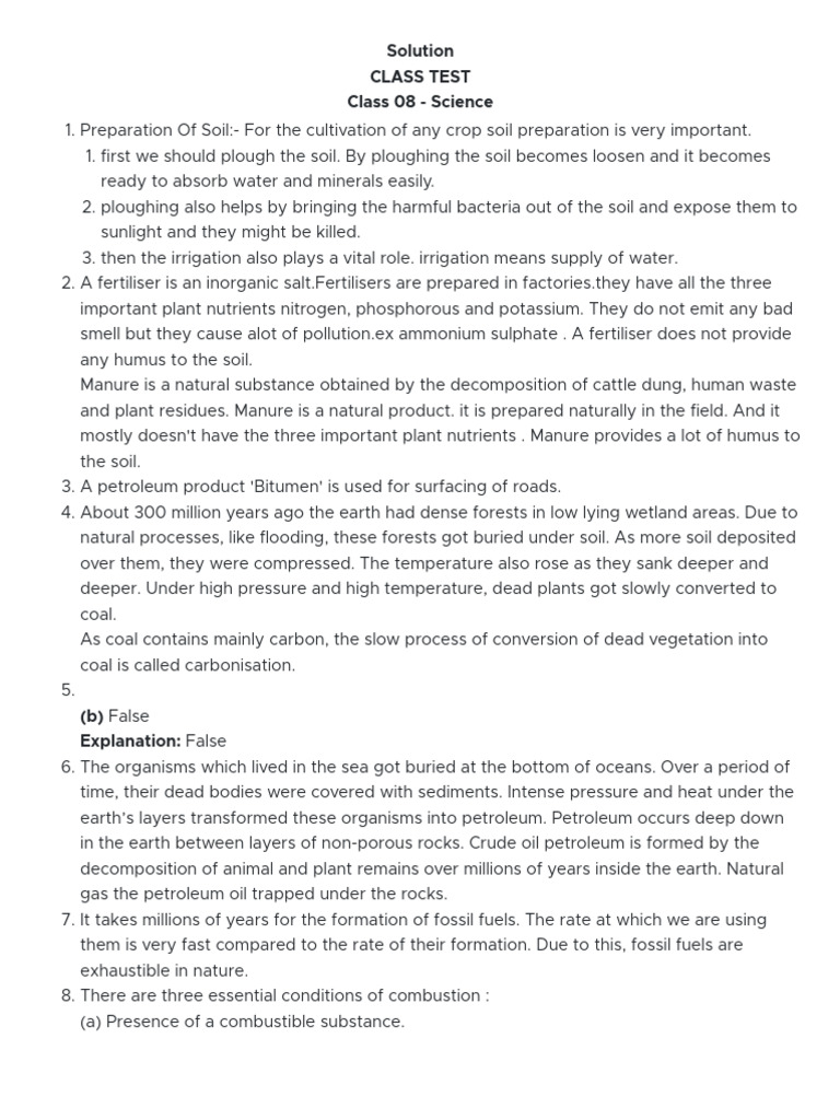 8 Science Solution | PDF