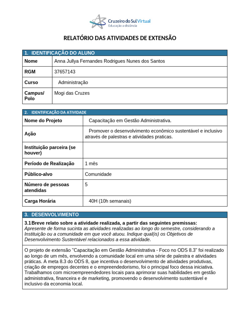 Relatório de Entrega de Atividades Extensionistas 1 1 | PDF