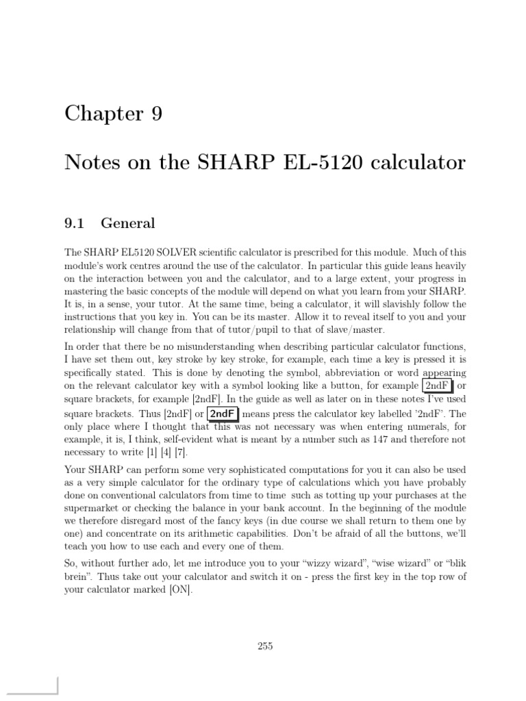 Sharp EL-5120 | PDF