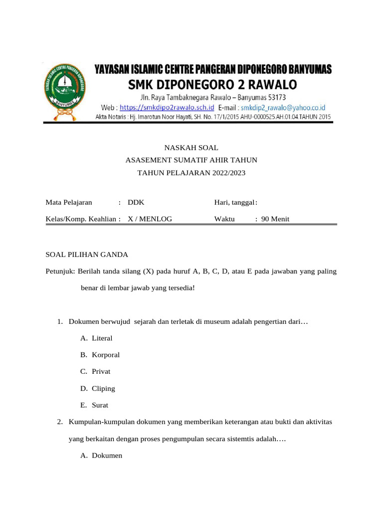 Soal DDK | PDF