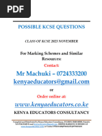 Kis PP1 Kcse 2025 Top Prediction Cycles | PDF