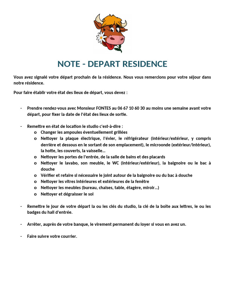Note Depart | PDF