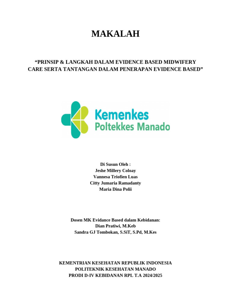 Makalah MK Evidance Based - Kelompok 7 | PDF
