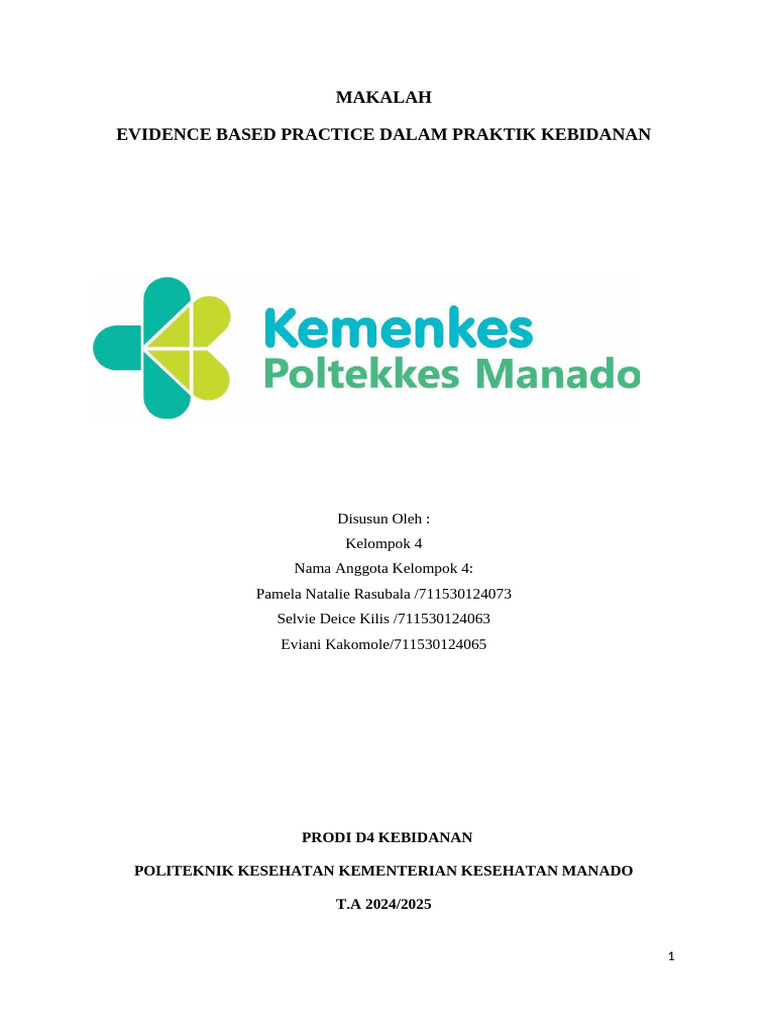 Makalah Evidence Based - Kelompok 4 | PDF