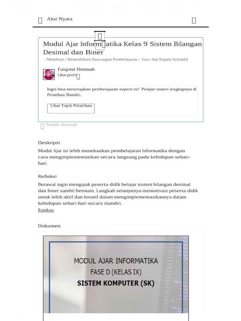 Guru Mengajar - Aksi Nyata Modul Ajar Informatika Kelas 9 Sistem ...