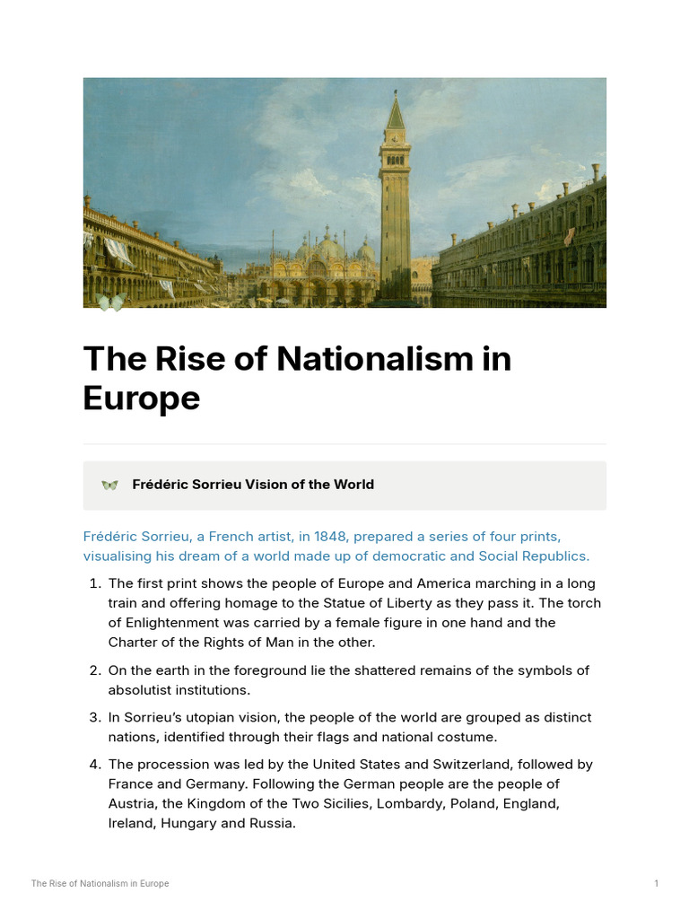 The Rise of Nationalism in Europe Notes | PDF