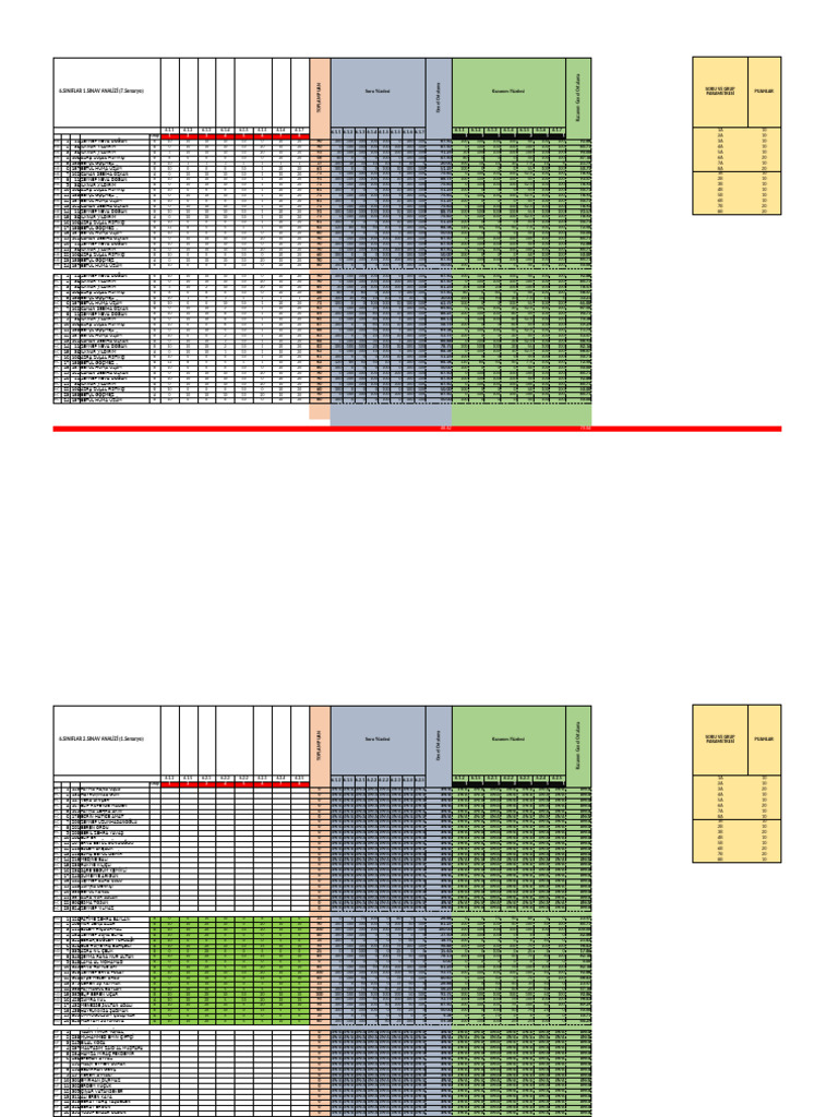 Klasik Sinav Analiz Tablosu | PDF