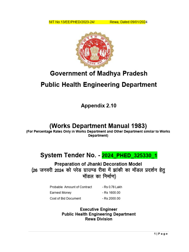 Tender Template 9 | PDF