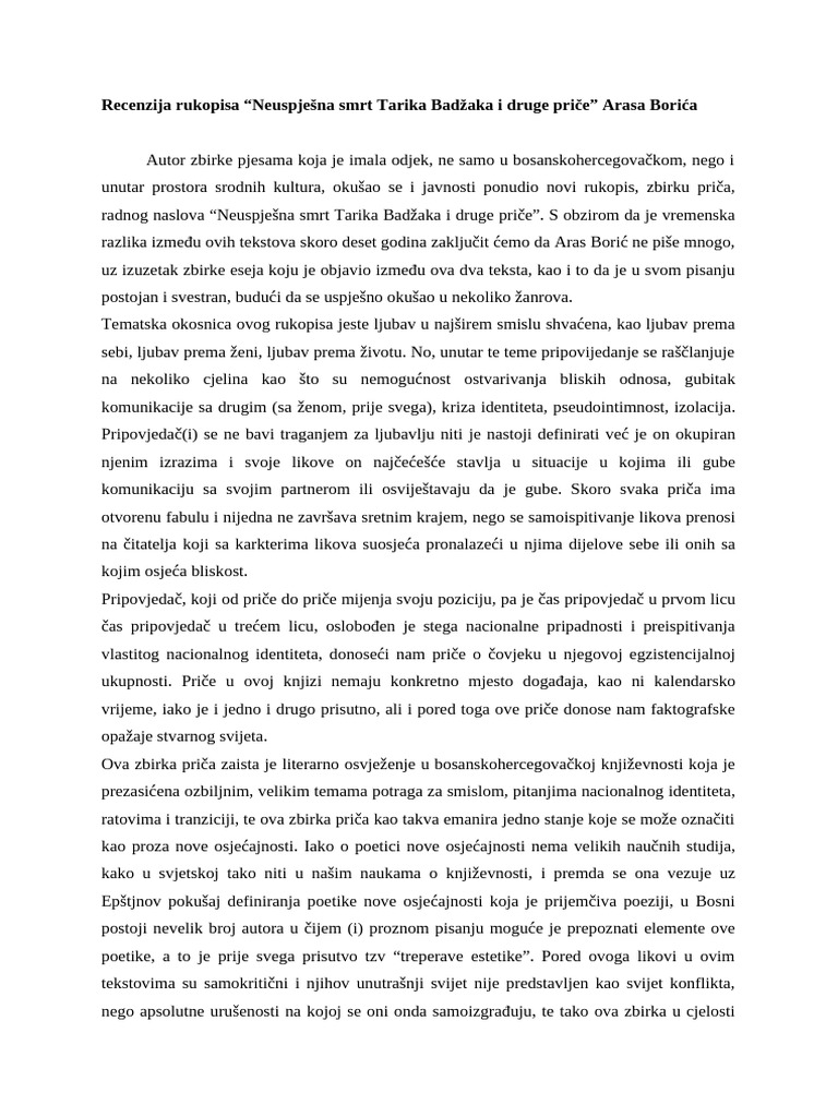 Aras - Recenzija Rukopisa | PDF