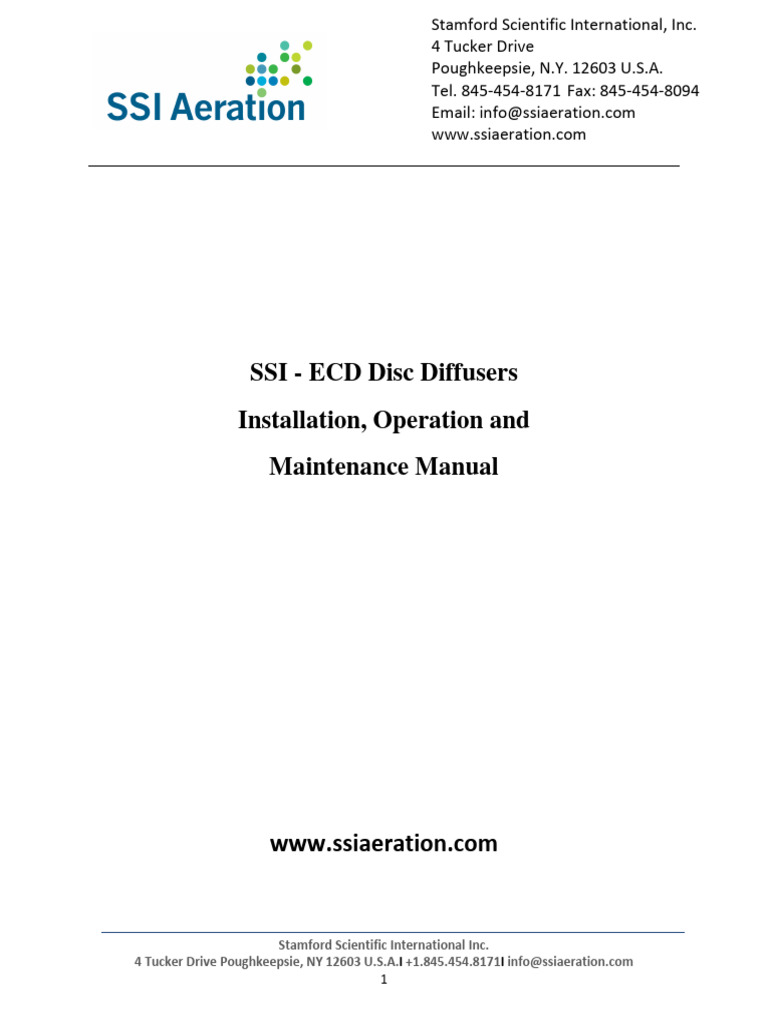 SSI-ECD Disc O&M Manuals | PDF