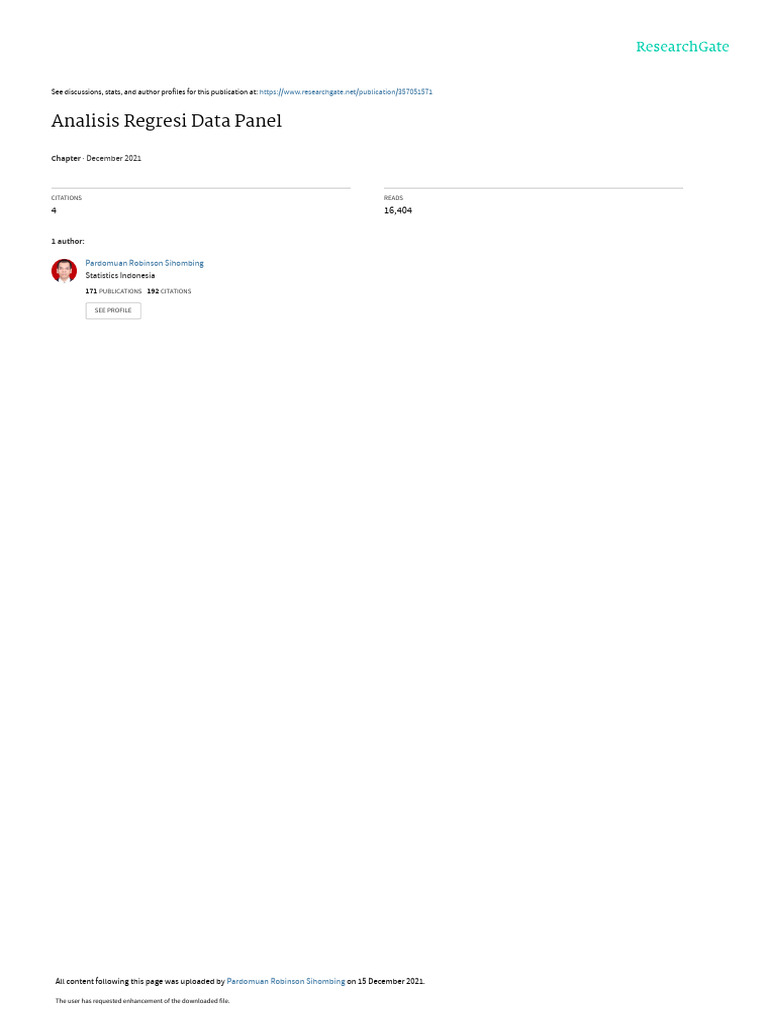 Analisis Regresi Data Panel | PDF