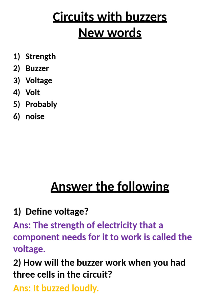 Circuits With Buzzers | PDF