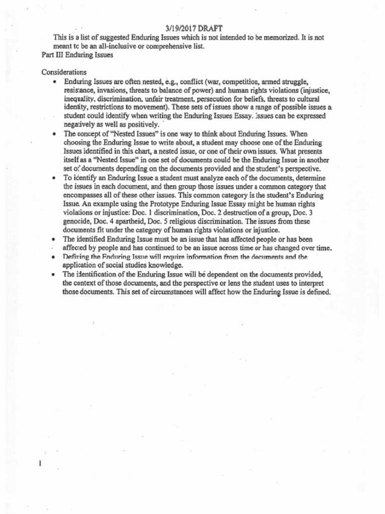 Enduring Issues Materials From SED | PDF