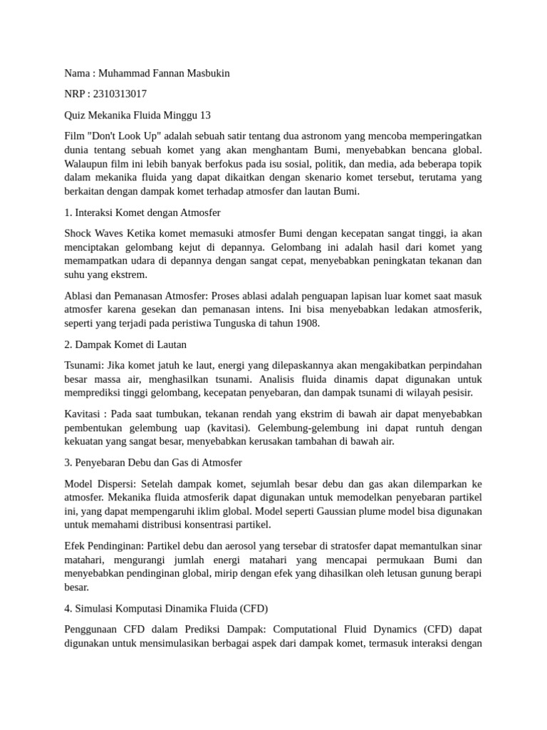 Muhammad Fannan Masbukin - M13 - Quiz - MF | PDF