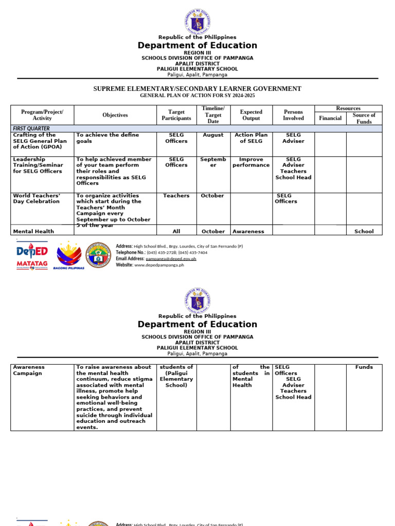Selg Gpoa Paligui-Elementary-School | PDF