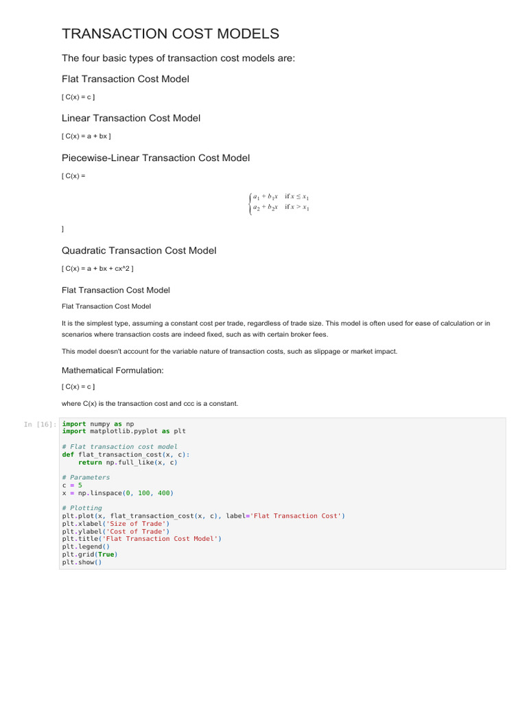 Transaction Cost Models 1725010322 | PDF