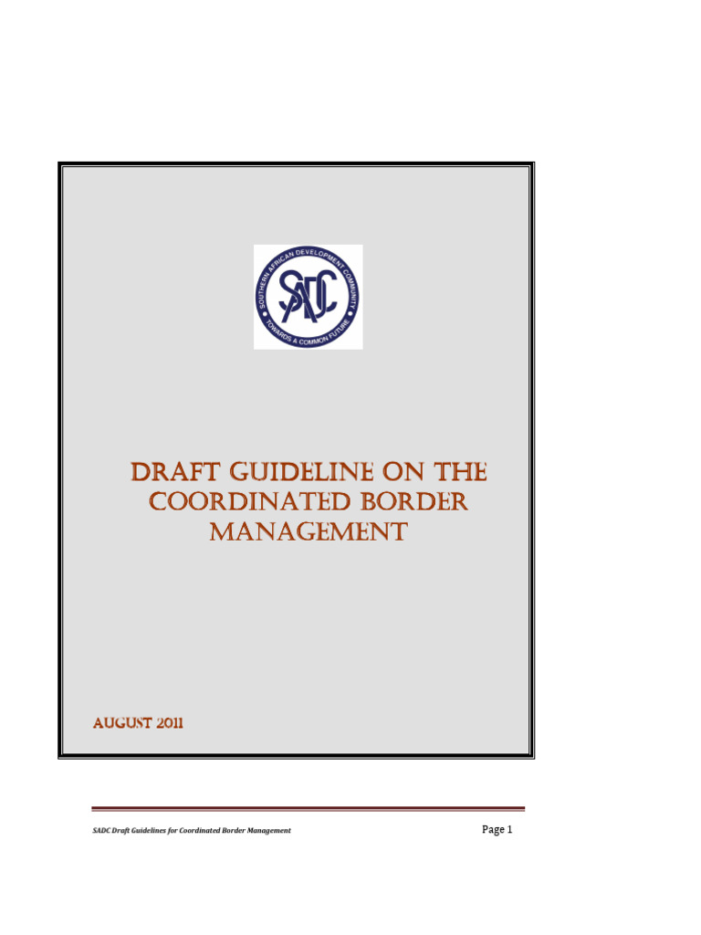 SADC Coordinated Border Management Guidelines - Aug 2011 | PDF