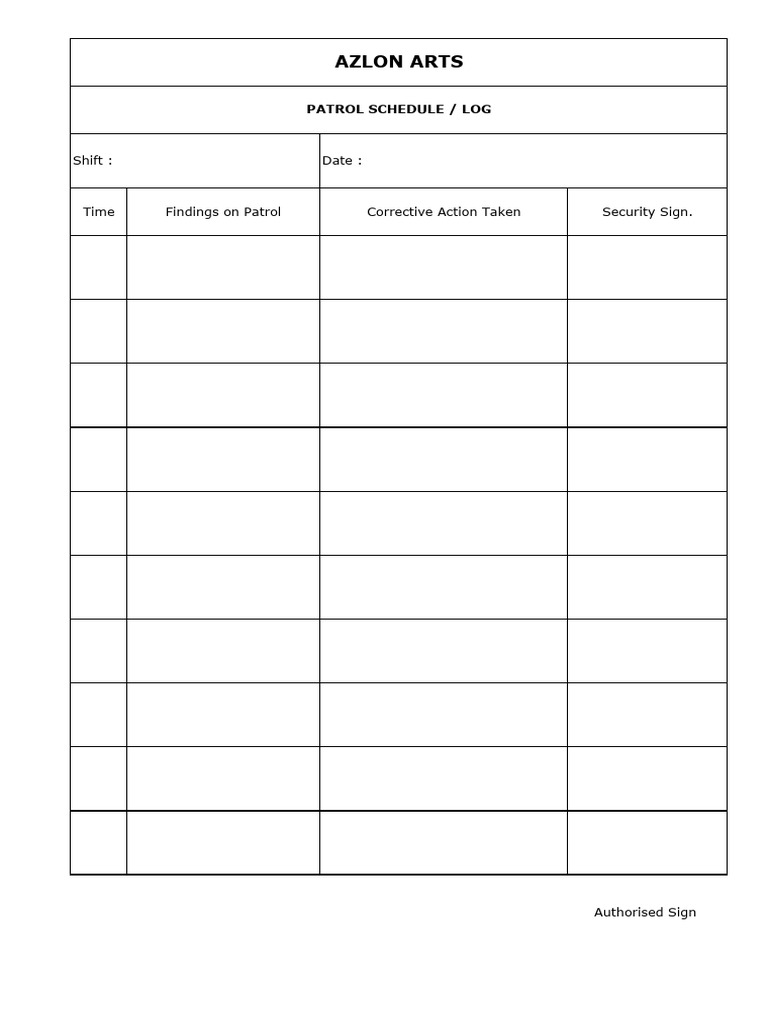 Security Patrol Record | PDF