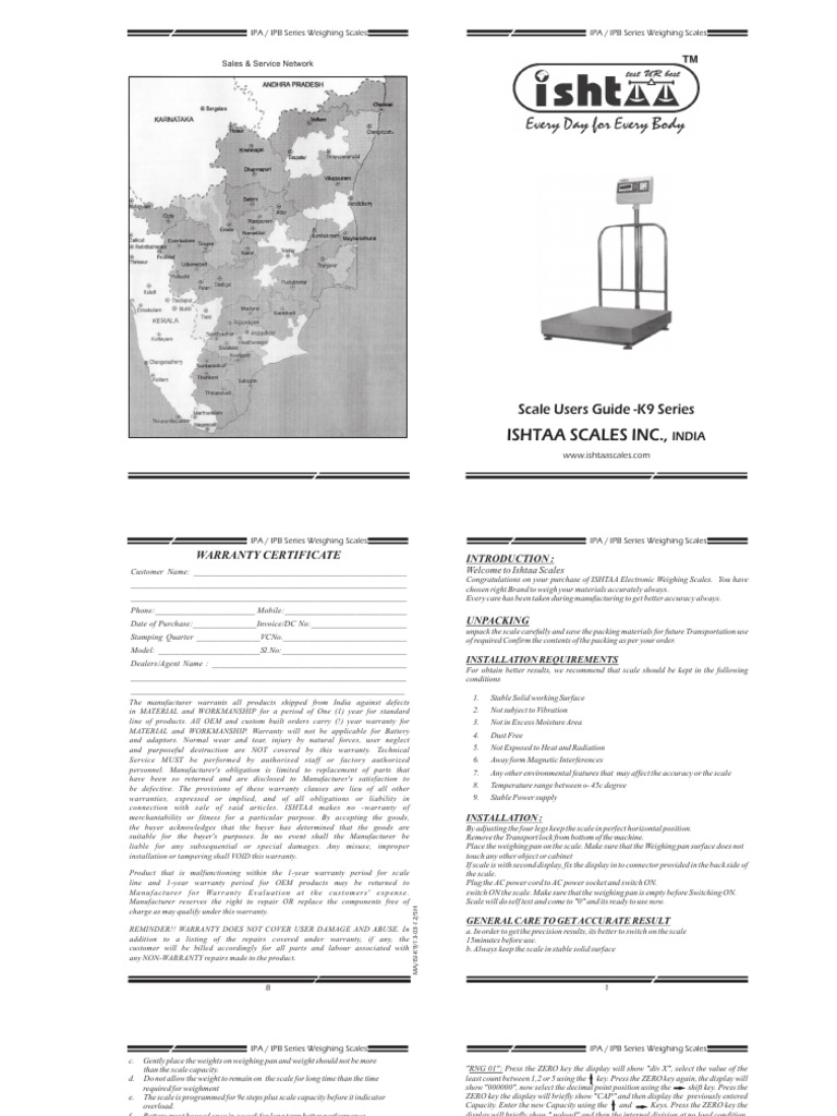 Ipa-Ipb - k9 - Series Weighing Scales | PDF