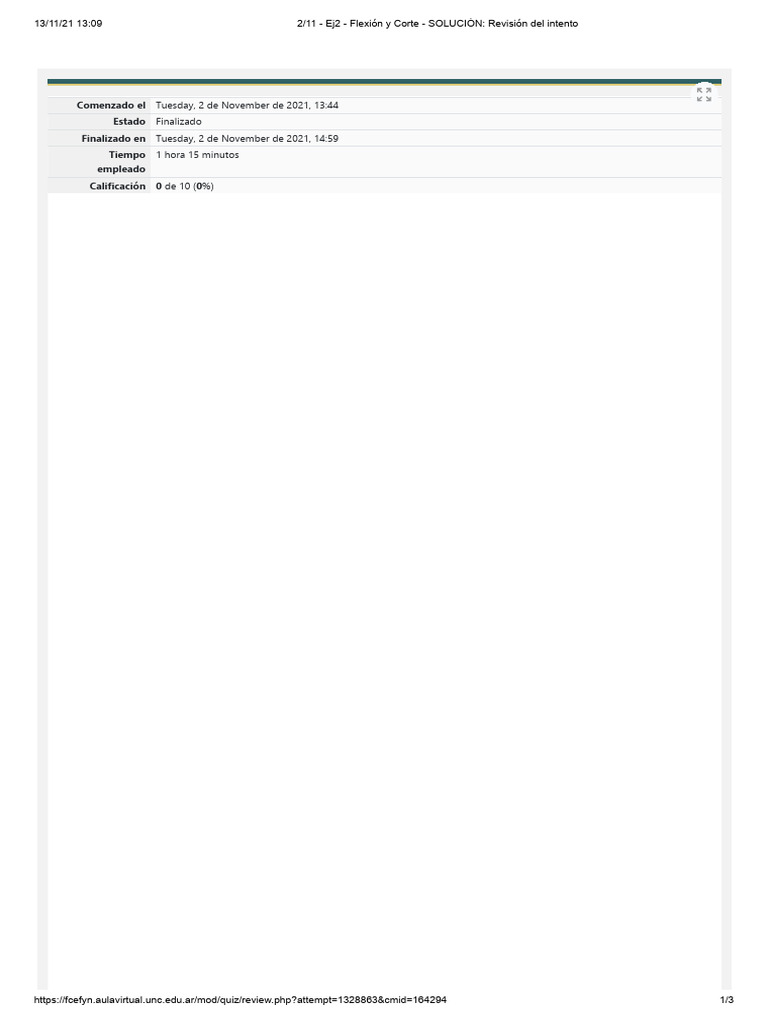 2 - 11 - Ej2 - Flexión y Corte - SOLUCIÓN - Revisión Del Intento | PDF