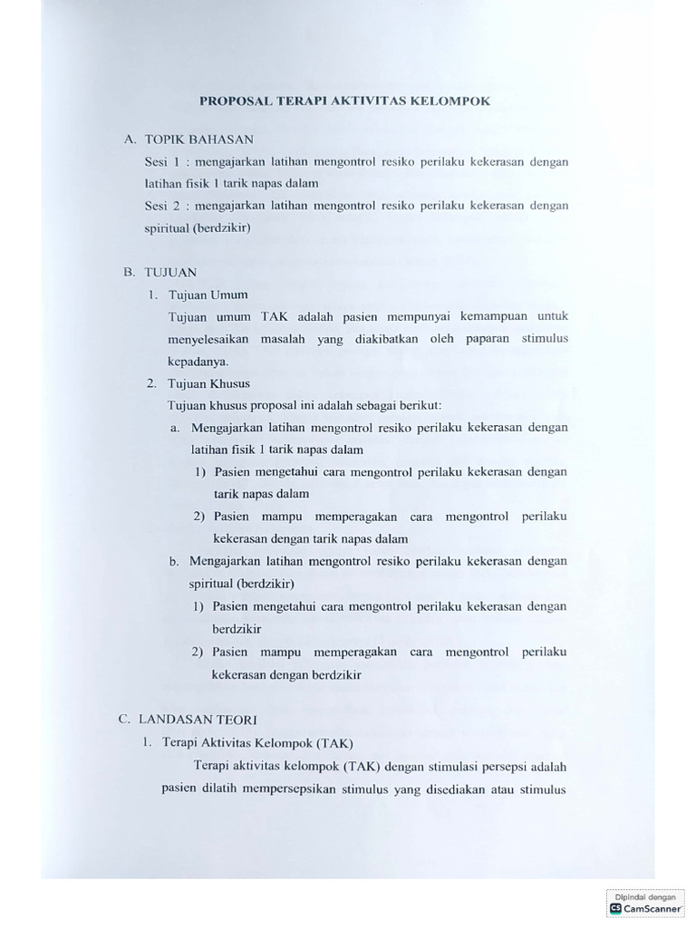 Contoh Proposal TAK | PDF