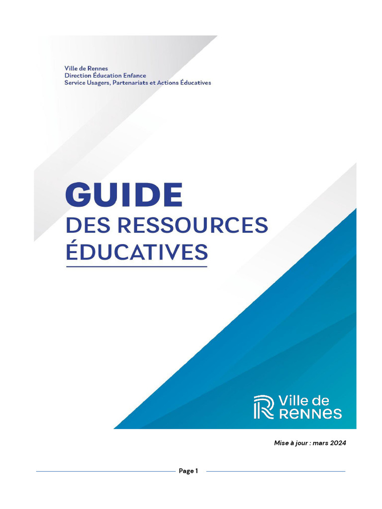 24.25 Guide Ressources Educatives Ville Rennes | PDF
