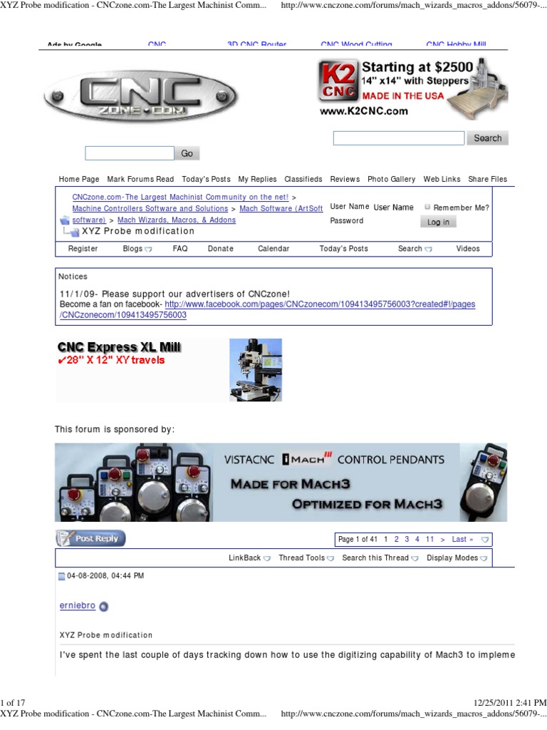 XYZ Probe Modification - CNCzone | PDF | Numerical Control | Internet Forum