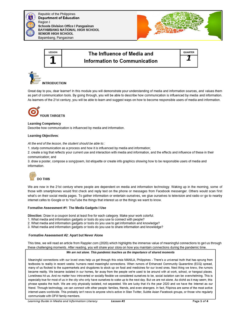 Mil Lesson 1 Sy 22 23 | PDF