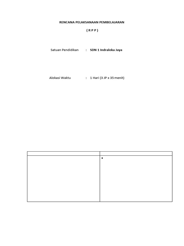 RPP Siklus 1 Baru | PDF
