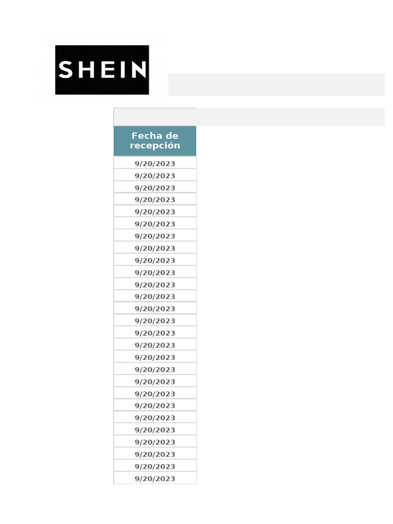 Inventario de Cajas Shein | PDF