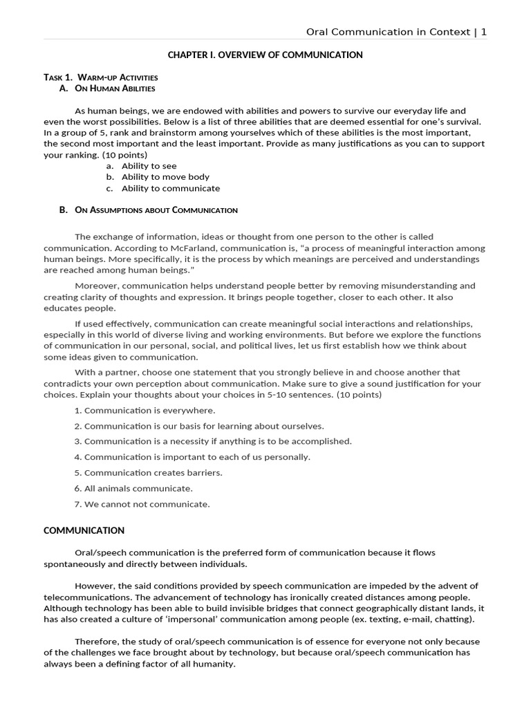 Overview of Communication | PDF
