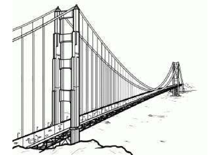How To Draw The Golden Gate Bridge, Golden Gate Bridge, Step by Step ...