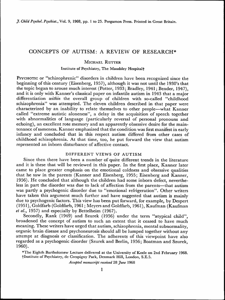 Rutter 1968 | PDF